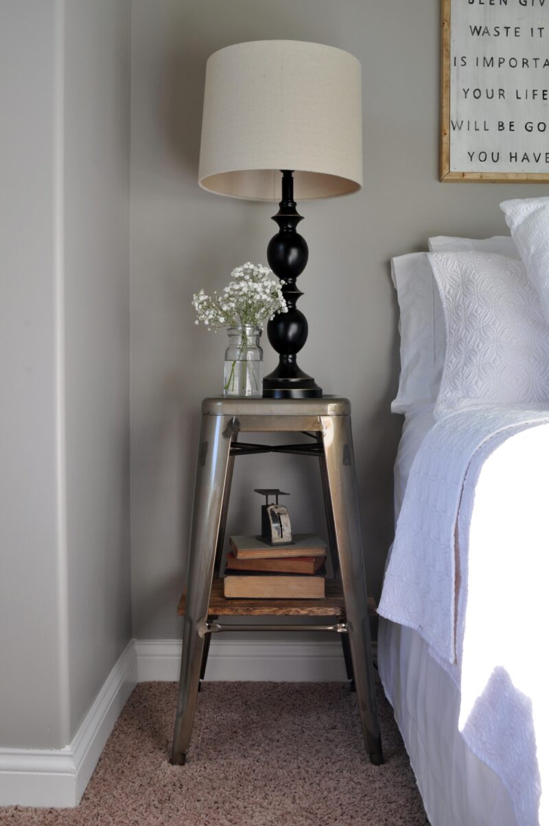 Industrial Stool Nightstands | Little Glass Jar