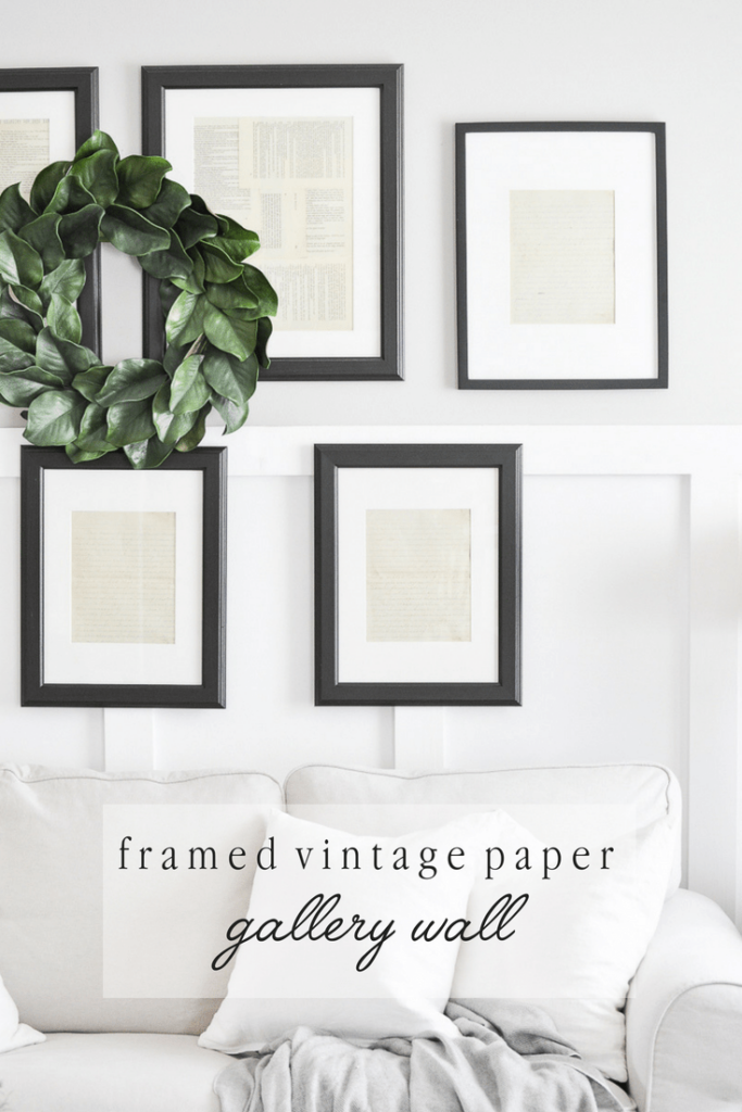 Framed Vintage Paper Gallery Wall | Little Glass Jar