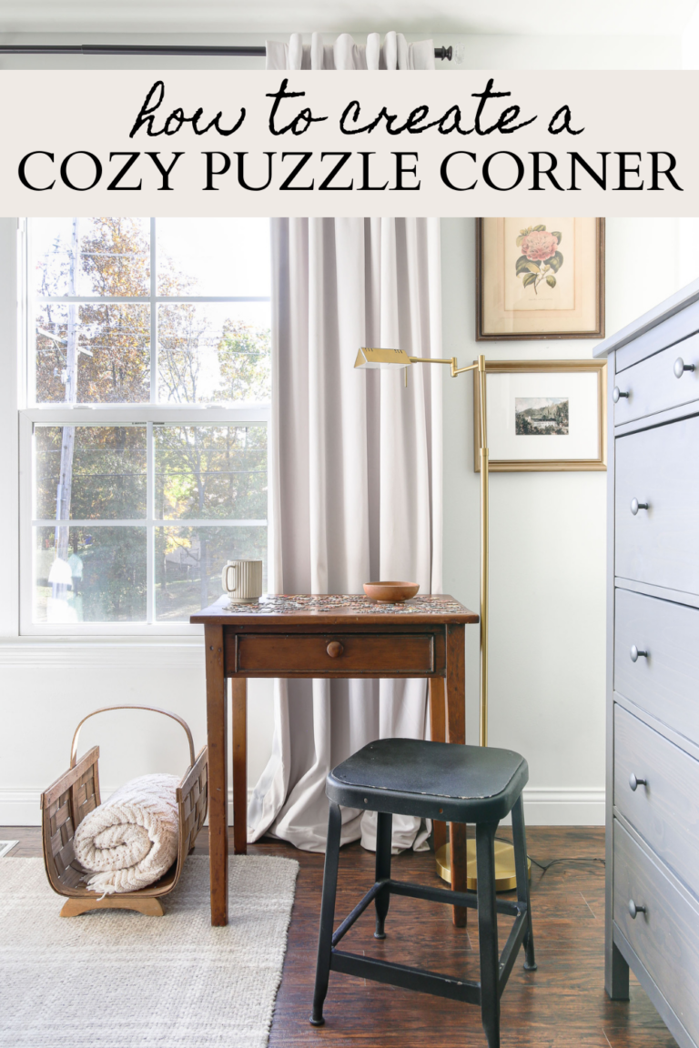 How to Create a Cozy Puzzle Table Corner | Little Glass Jar